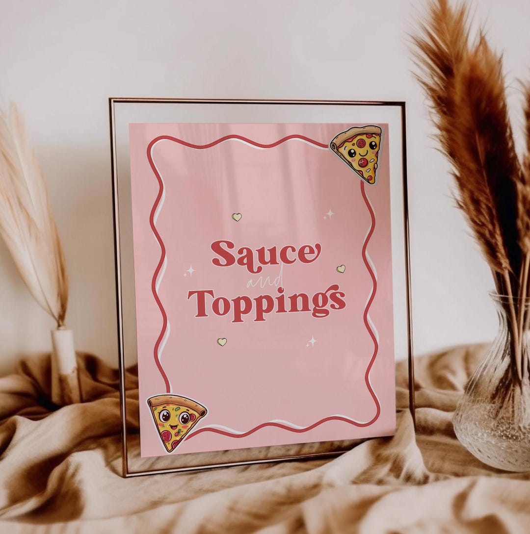 Editable Pizza Sauce & Topping Table Sign Template | Digital Download ...