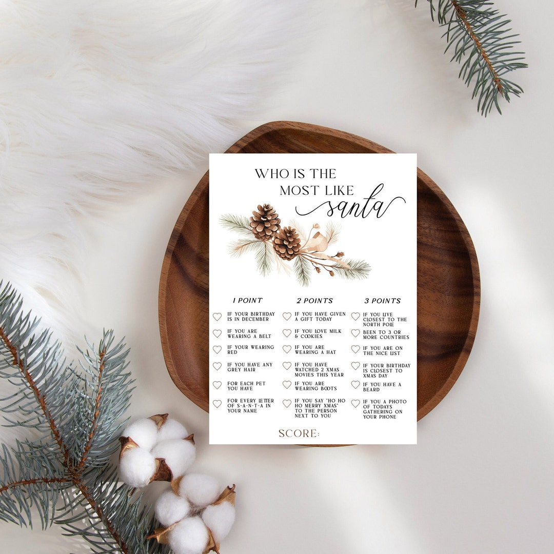 Who is Most Like Santa? Holiday Party Game | Icebreaker Office Game ...