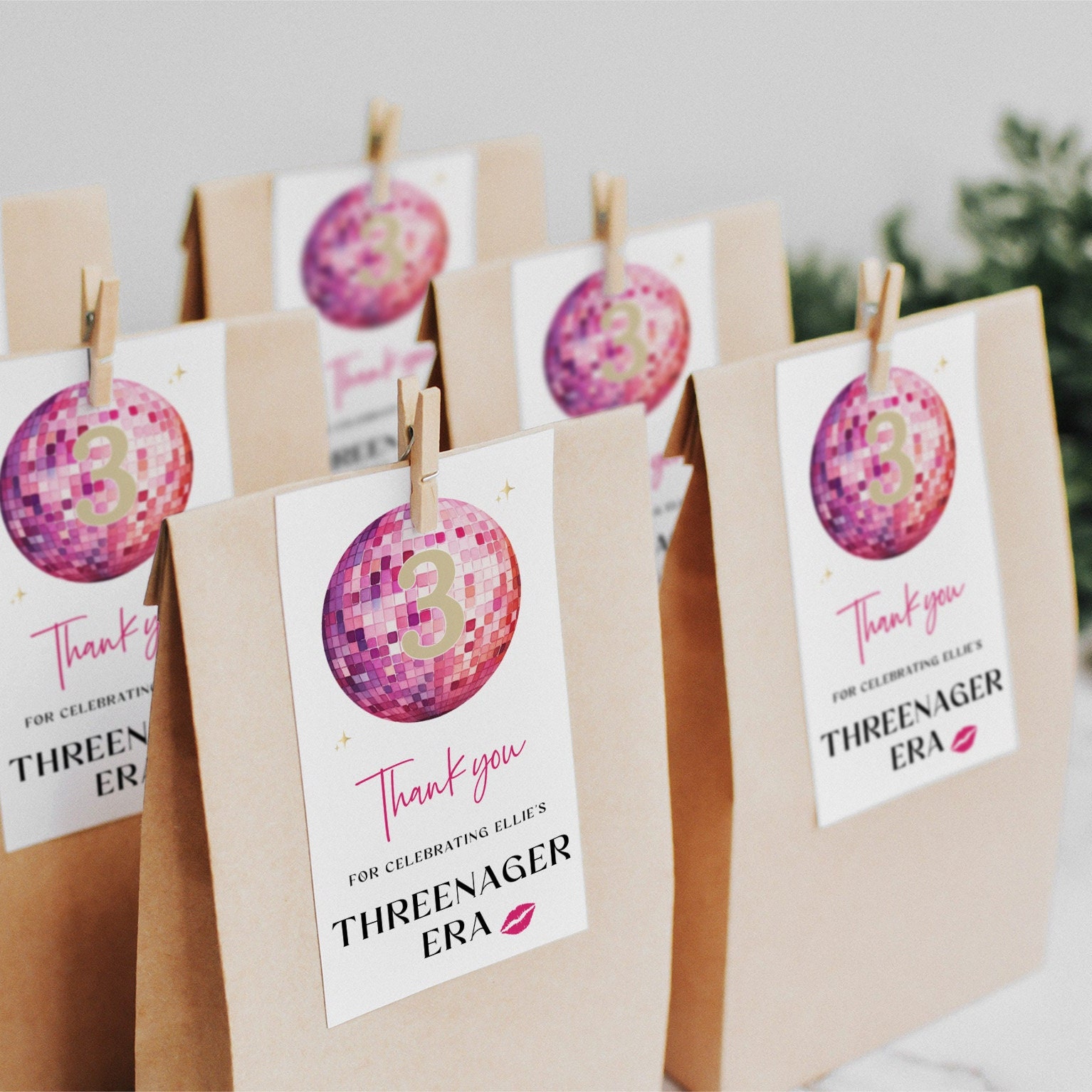 Taylor Party Favor Tags | Girl 3rd Birthday Pink Decorations | Eras ...