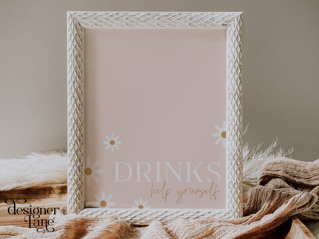 Daisy Drinks Table Sign | Daisy Theme Party Signs | Instant Download ...