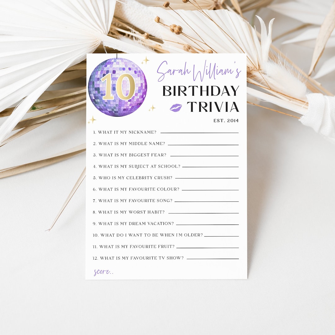 Who Knows the Birthday Girl Best | Custom Trivia Quiz Game | Sleepover ...