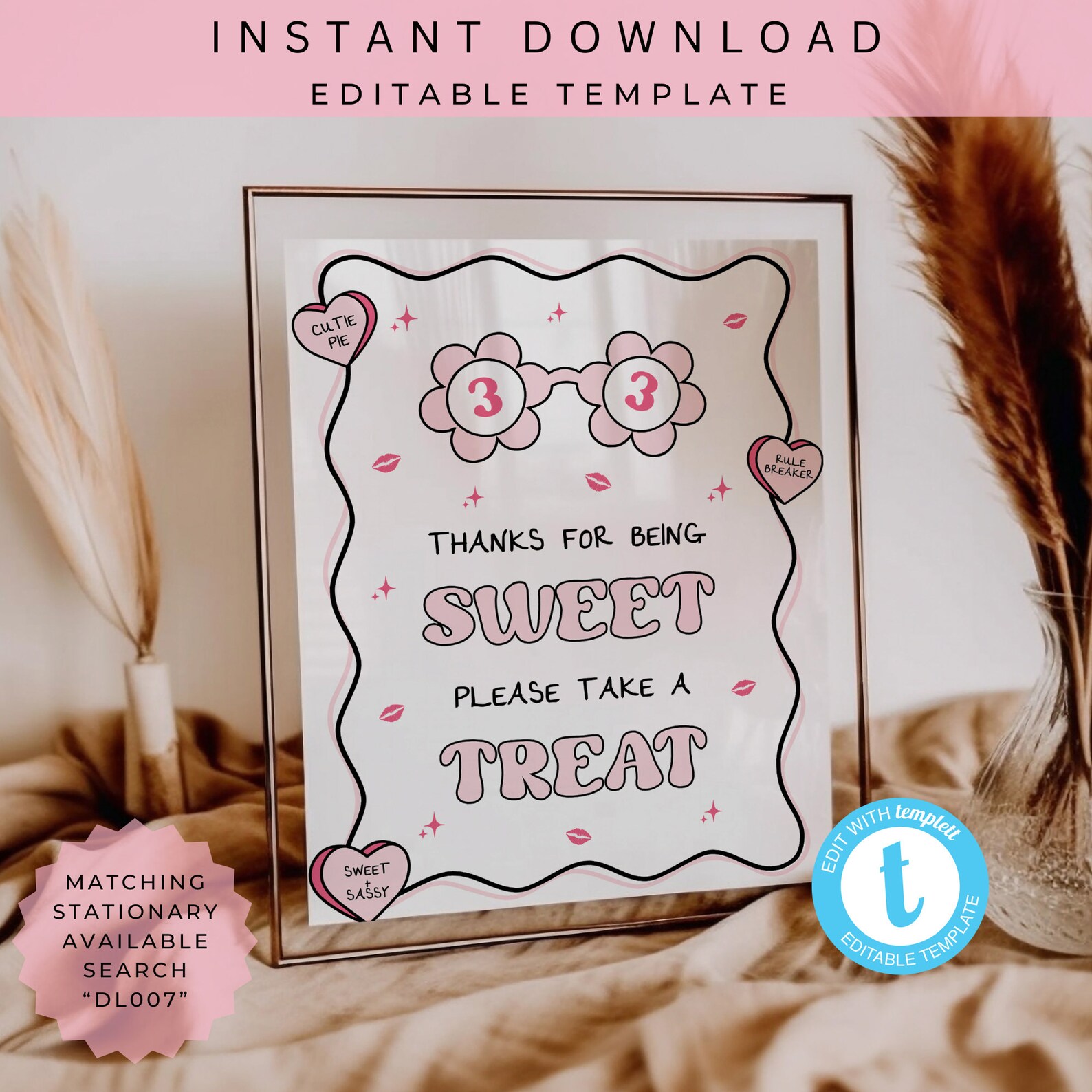 Drinks Station Sign Template | Fully Editable Retro Birthday Sign ...