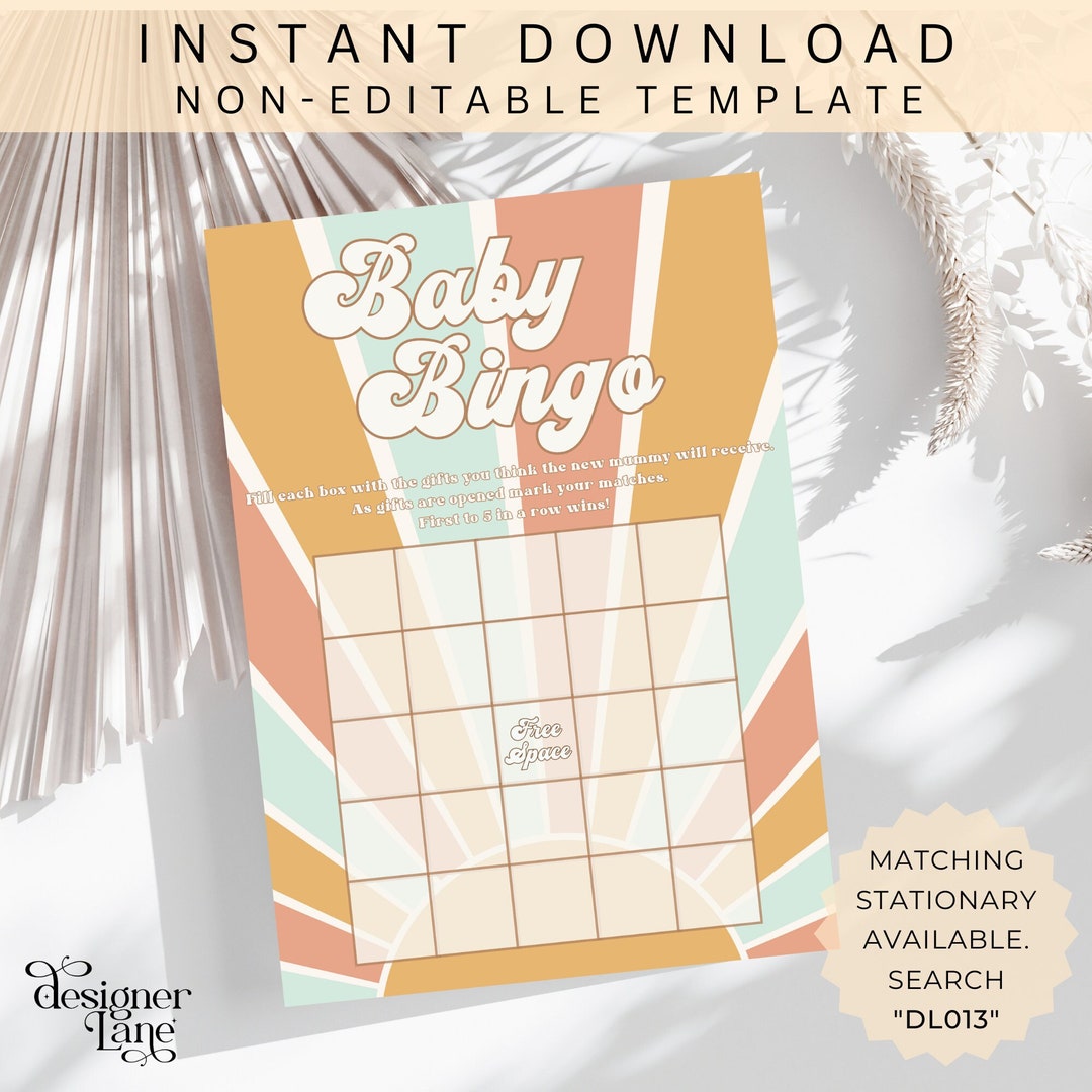 Baby Shower Bingo Cards | Printable Bingo Cards | Sunshine Baby Shower ...
