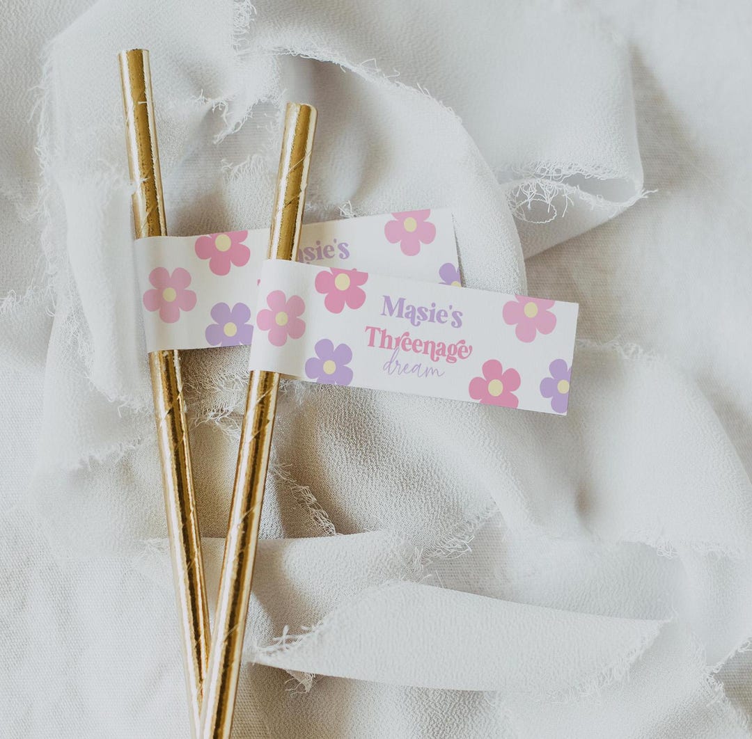 Threenage Dream Paper Straw Tag Template | Custom Drink Decoration ...