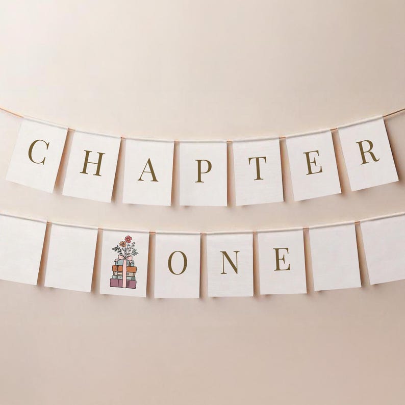 Chapter One Banner | First Birthday Decor | Storybook Theme | Digital ...