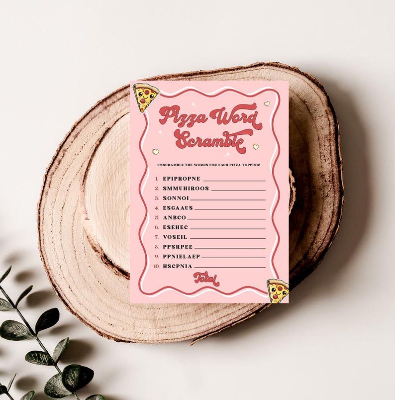 Pizza Topping Word Scramble Activity | Pizza Party Games | Girls ...