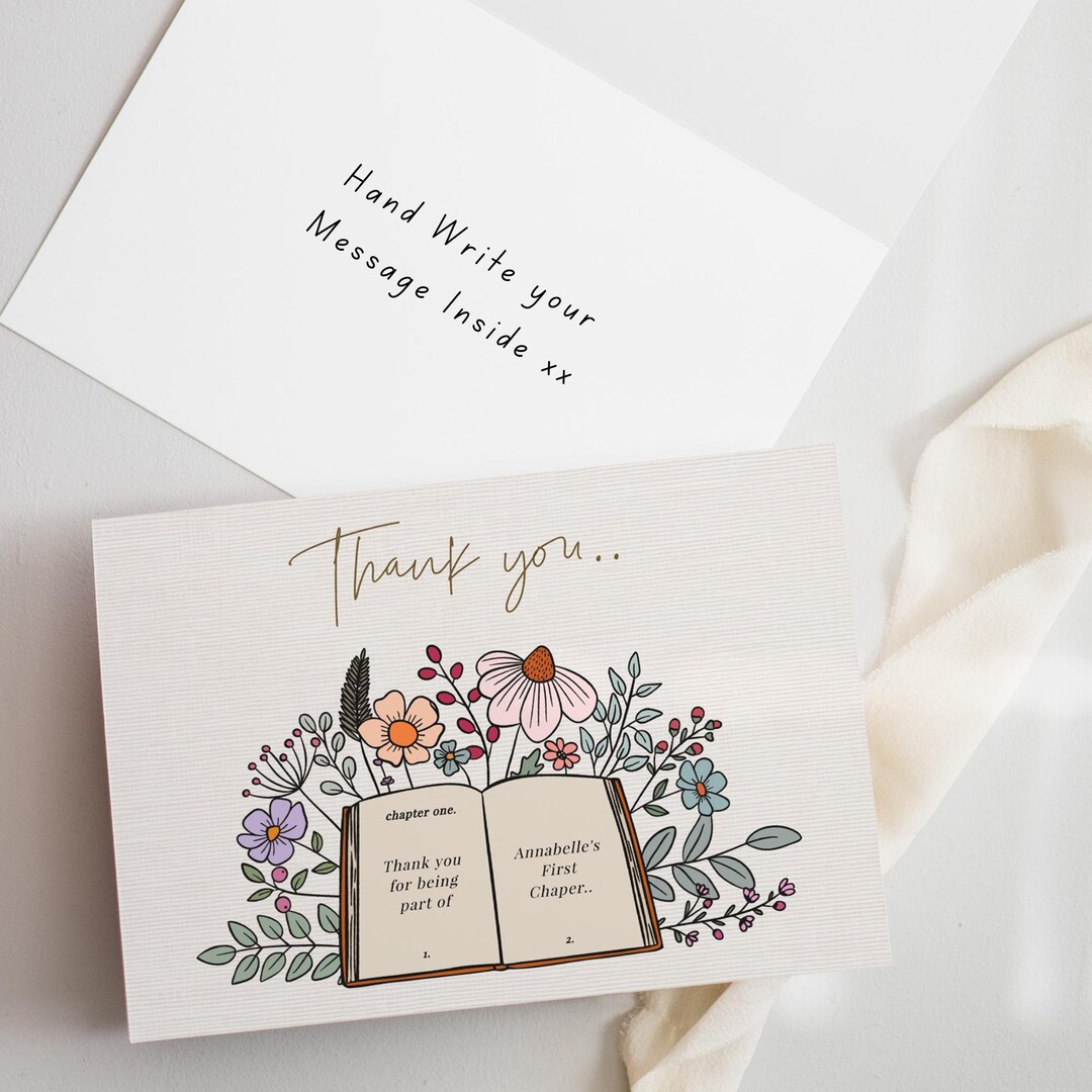 Story Book Thank You Card | Editable Template | First Chapter ...