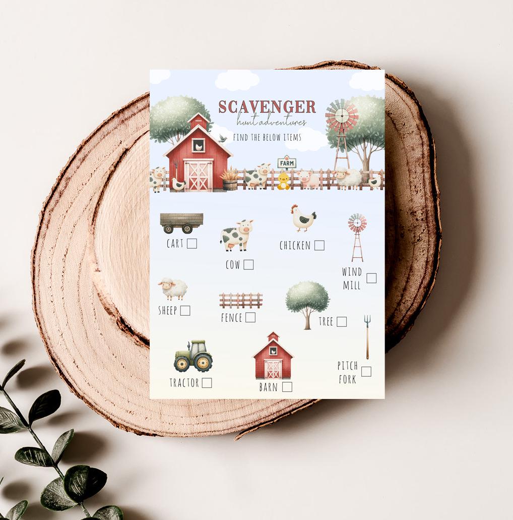 Outdoor Scavenger Hunt on the Farm | Treasure Hunt Activity | Boys ...