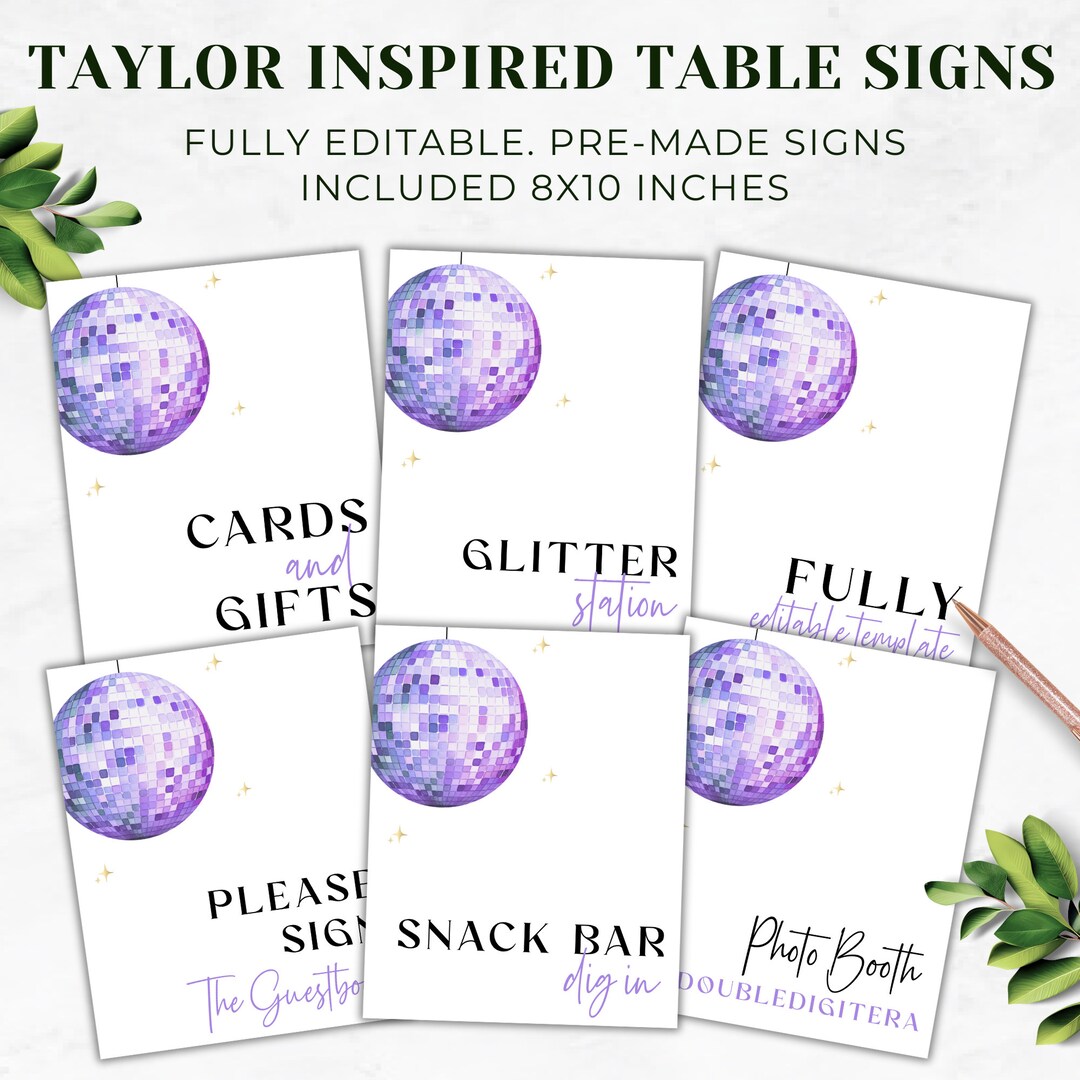 In My Birthday Era Custom Sign Template | Editable Purple Disco ...