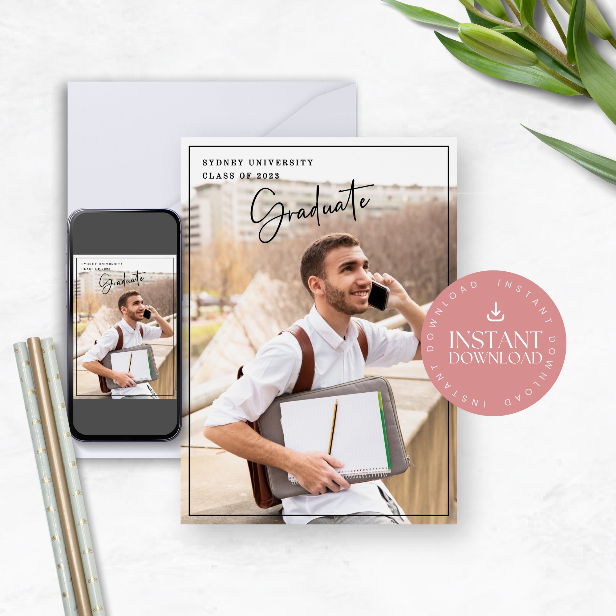 Graduation Party Invitation Template | Boys Graduation Party Invite ...