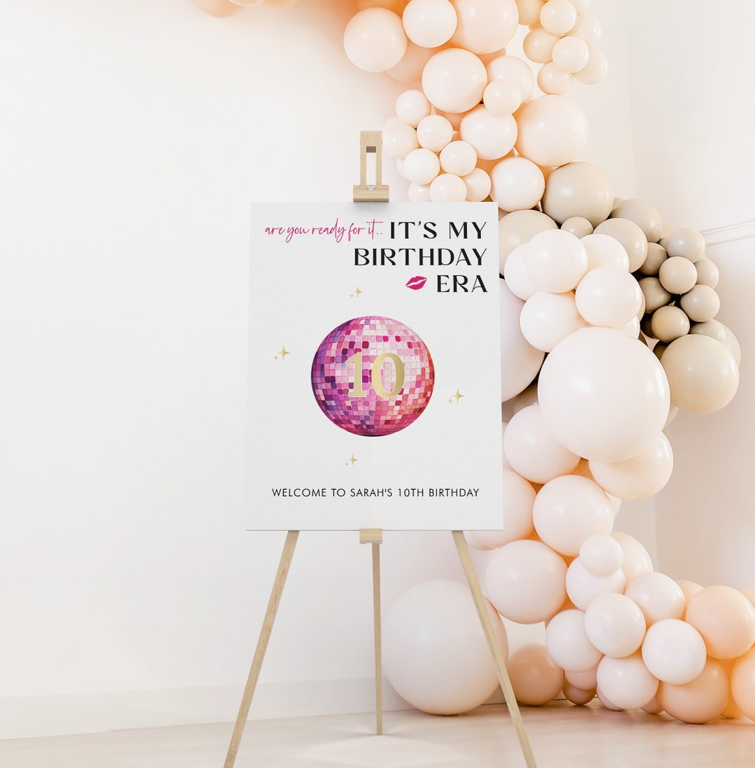 In My 10th Birthday Era Welcome Sign | Double Digits Girls Party ...