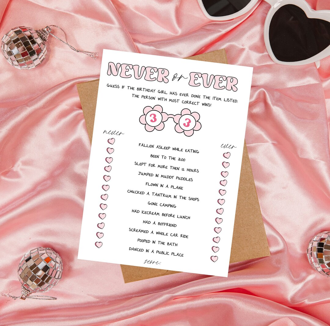 Never or Ever Birthday Game | 3rd Birthday Party Games | Girl Groovy ...