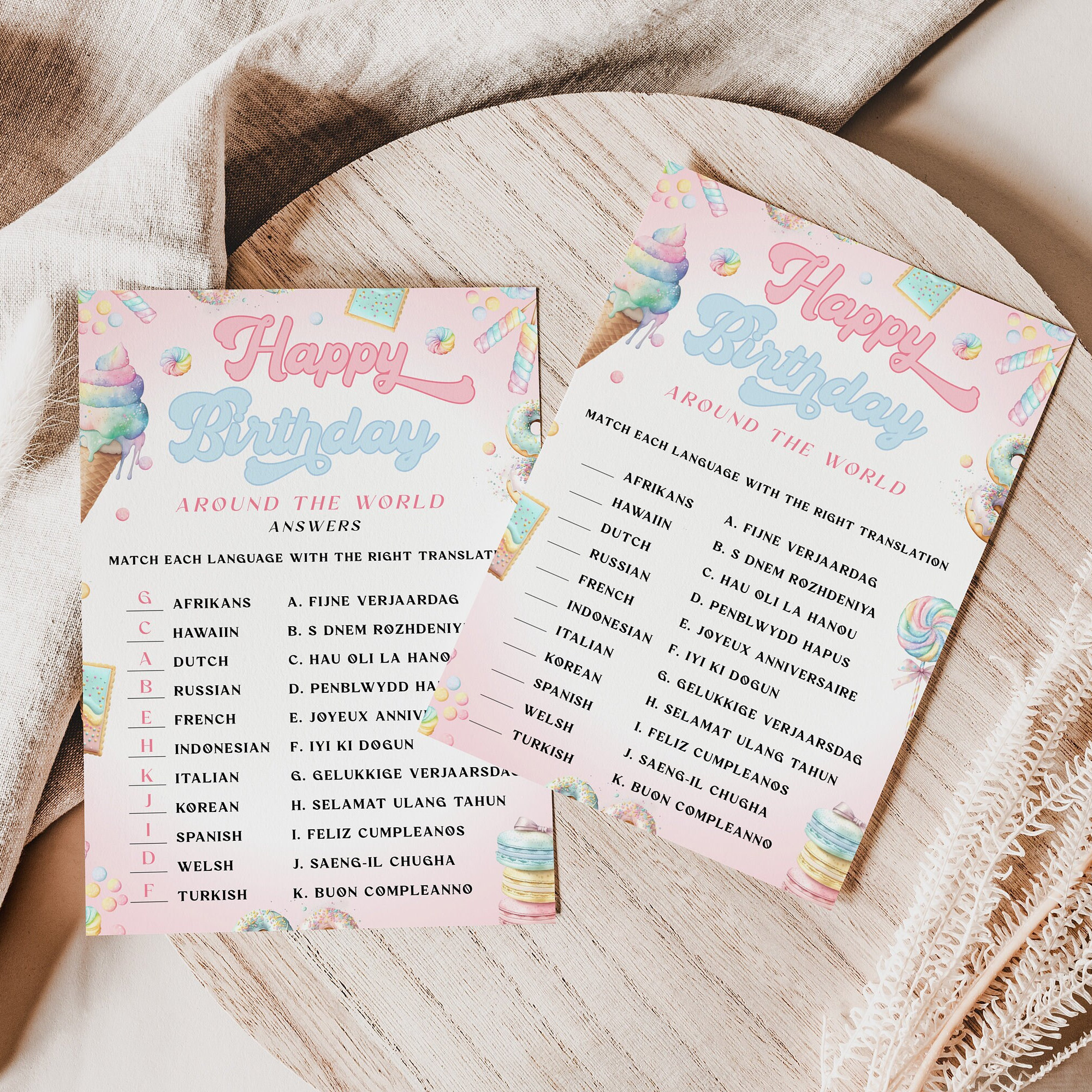 1st Birthday Party Game Bundle | Pastel Candy Land Décor Theme | Girls ...
