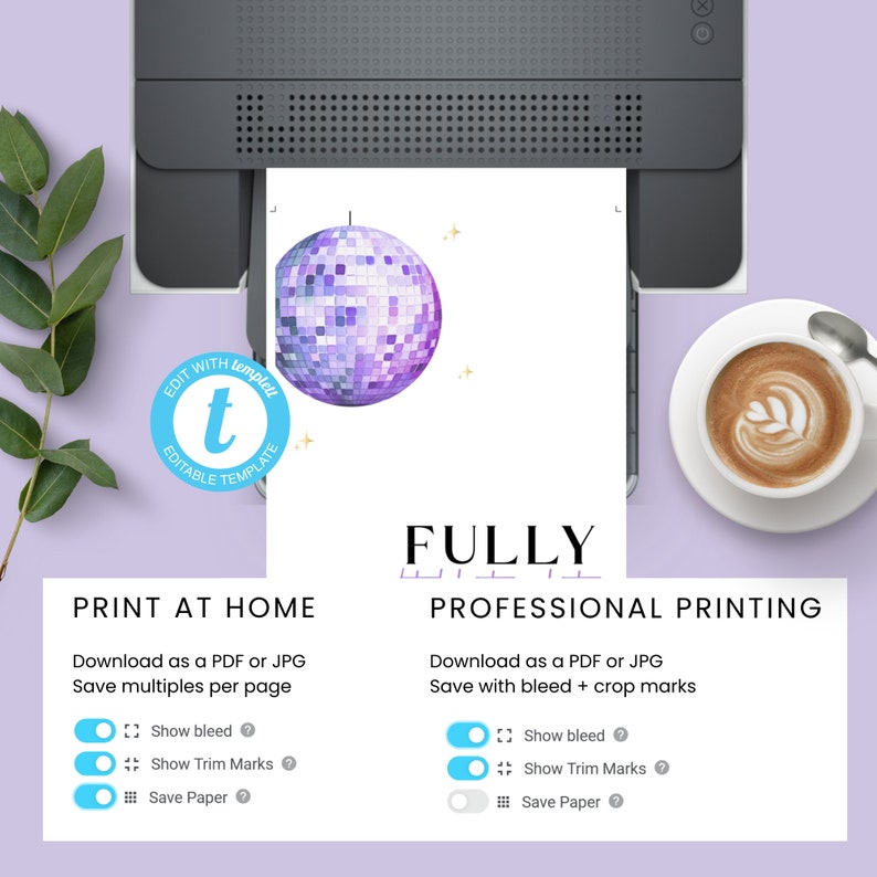 Photo Booth Disco Sign Template | in My Birthday Era Party | Purple ...