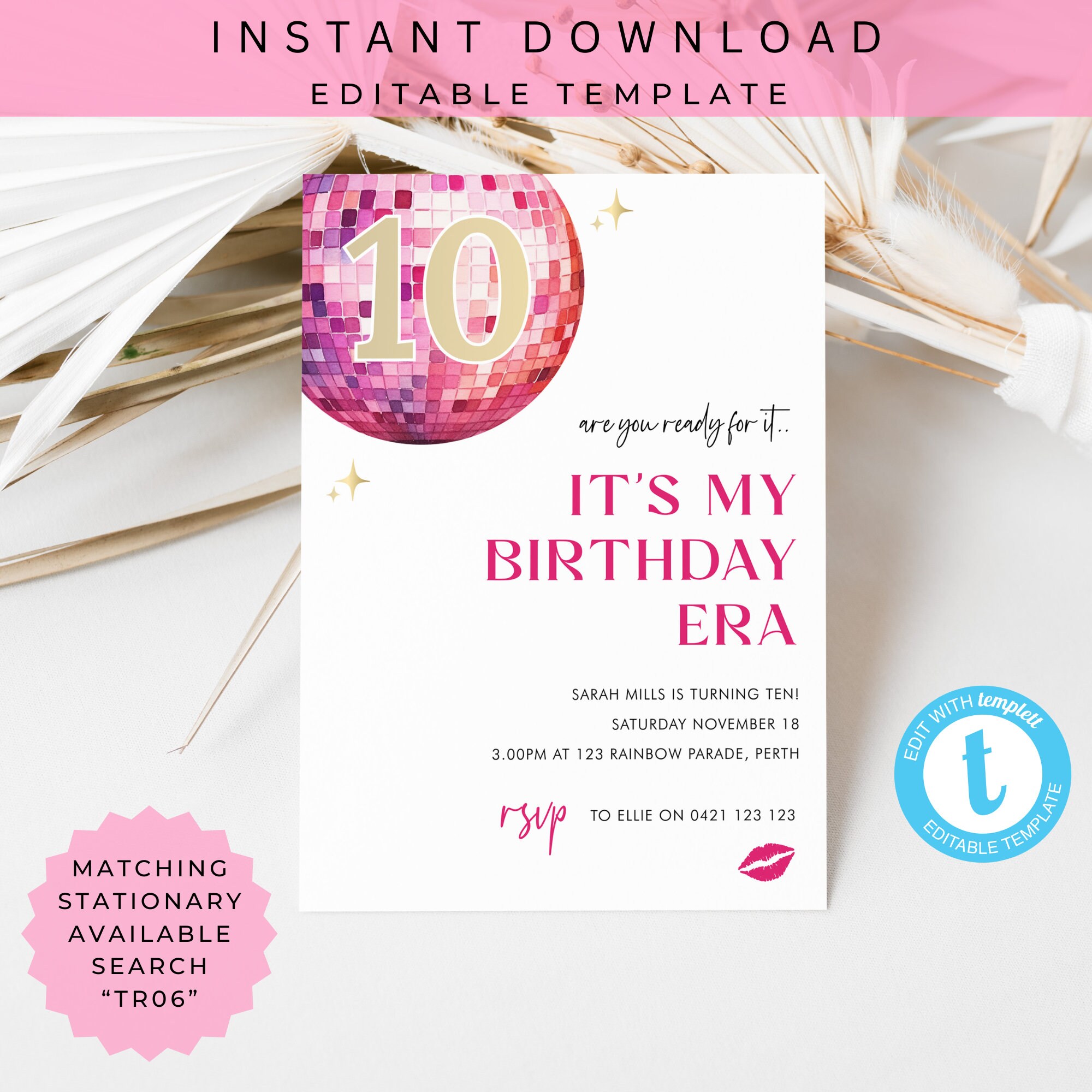In My 10th Birthday Era Party Invitation Template | Double Digits ...