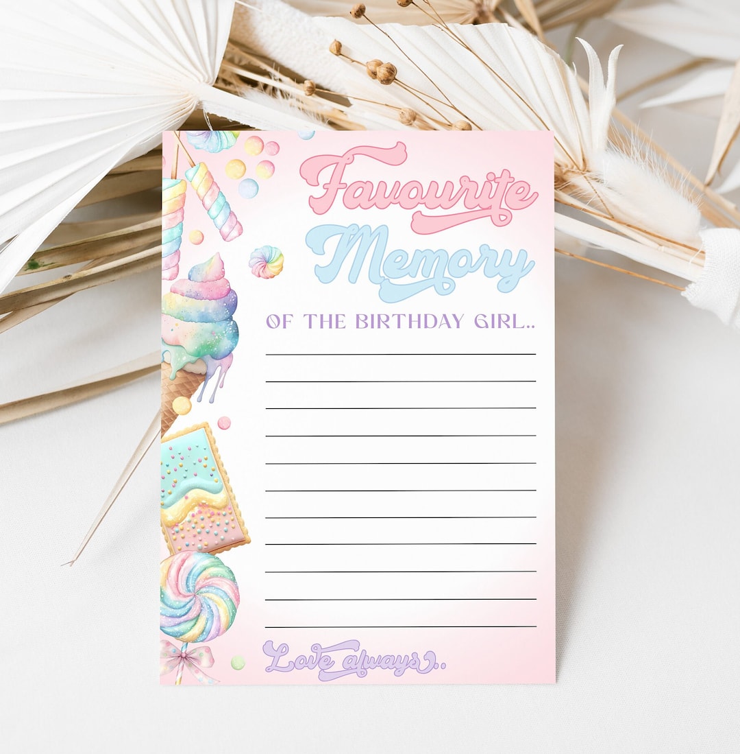 Personalized Share a Memory Card Template | Instant Download ...