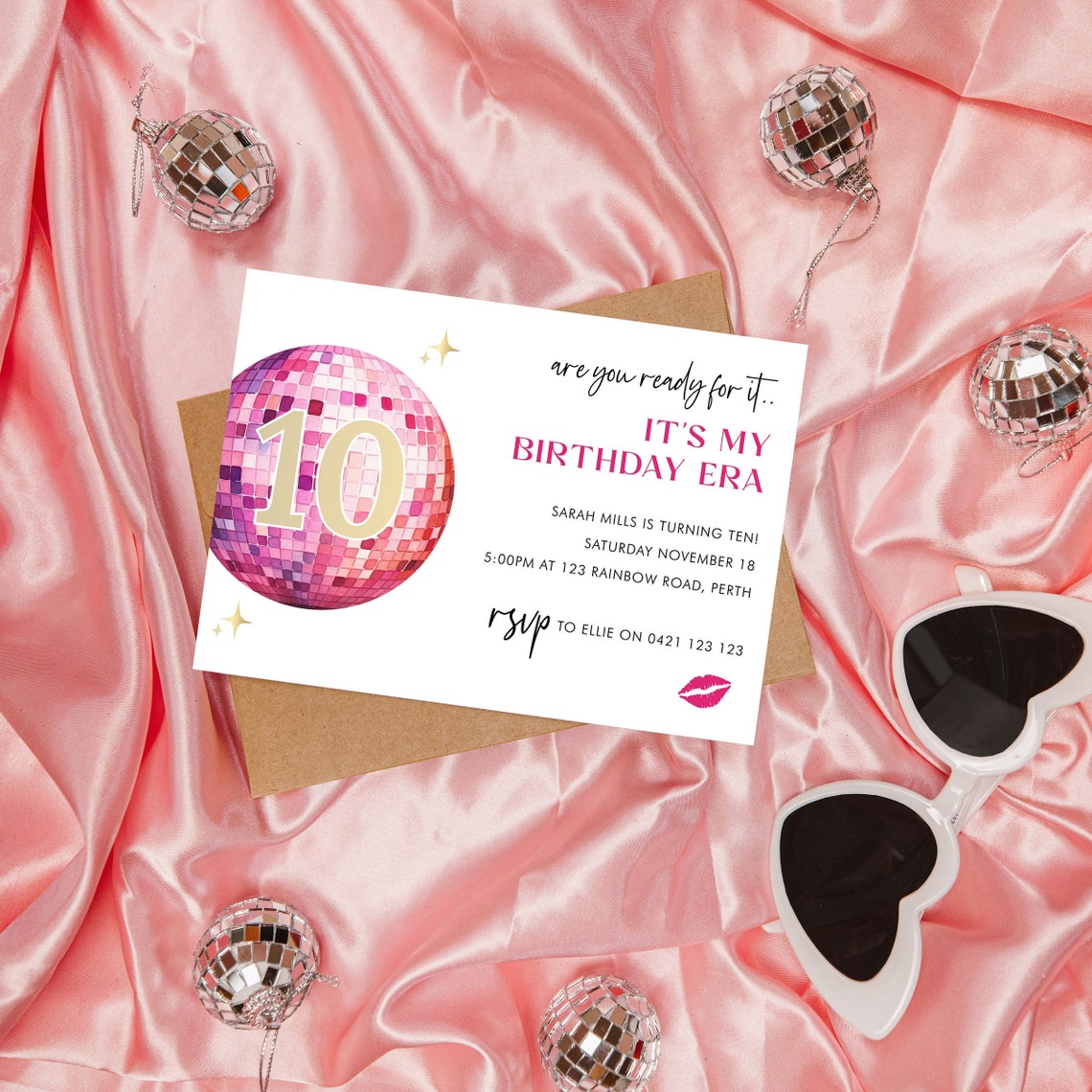 In My 10th Birthday Era Party Invitation Template Girls Editable Double ...