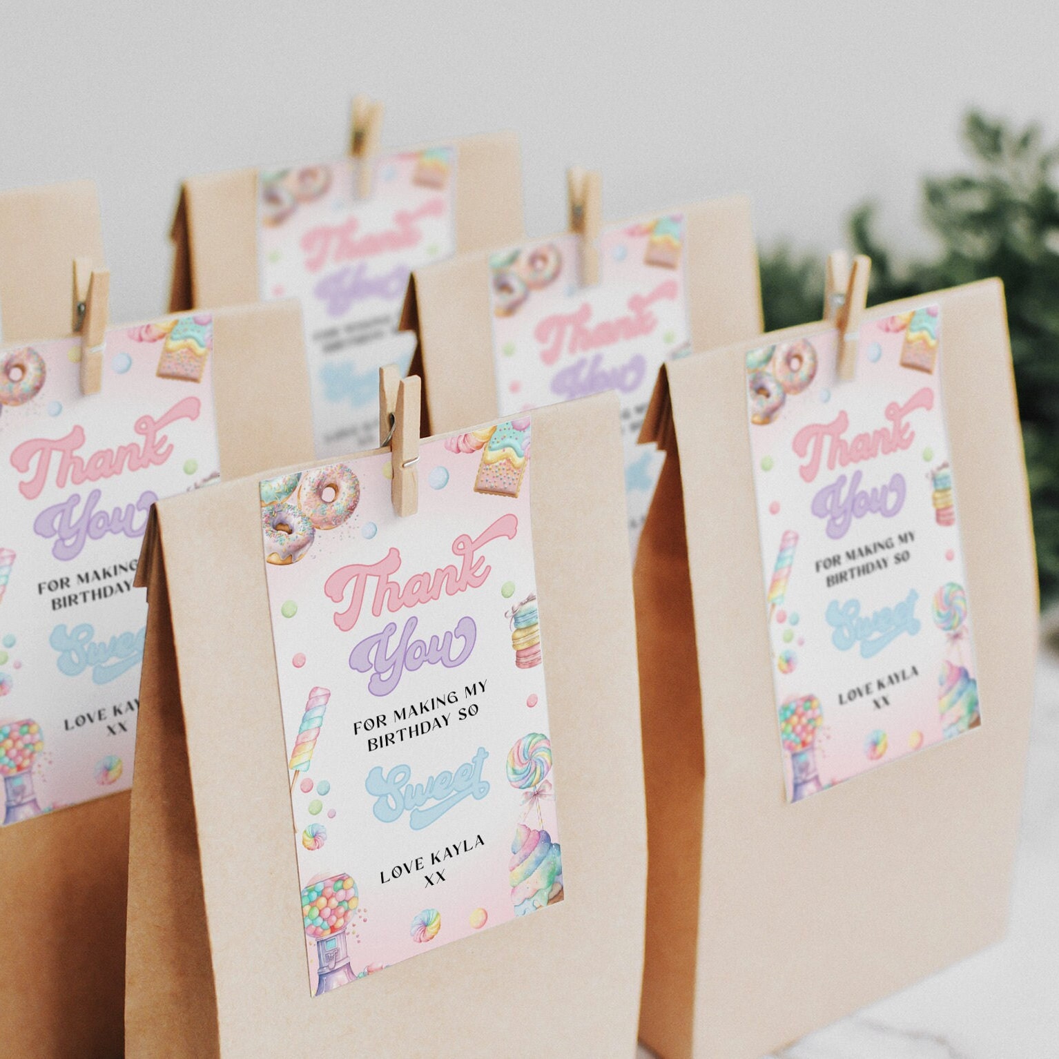 Sweet Celebration Thank You Birthday Gift Tag | Instant Download ...