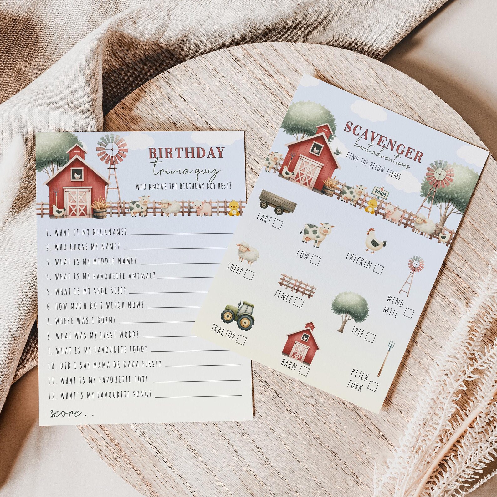 Farm Birthday Games for Kids Printable | Boys Barnyard Bash Party ...