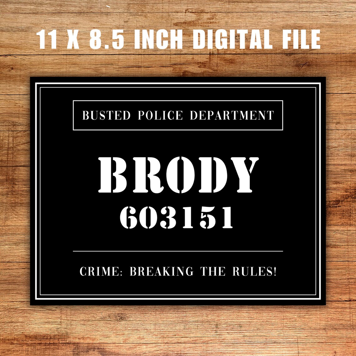 Photo Booth Background Prop | Mugshot Backdrop Sign | Kids Cops and ...