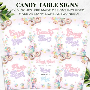 Candy Bar Custom Sign Template | Sweet Dessert Buffet Table | Fully ...