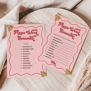 Pizza Party Games Bundle | Pizza Night Printable | Retro Girl Birthday ...