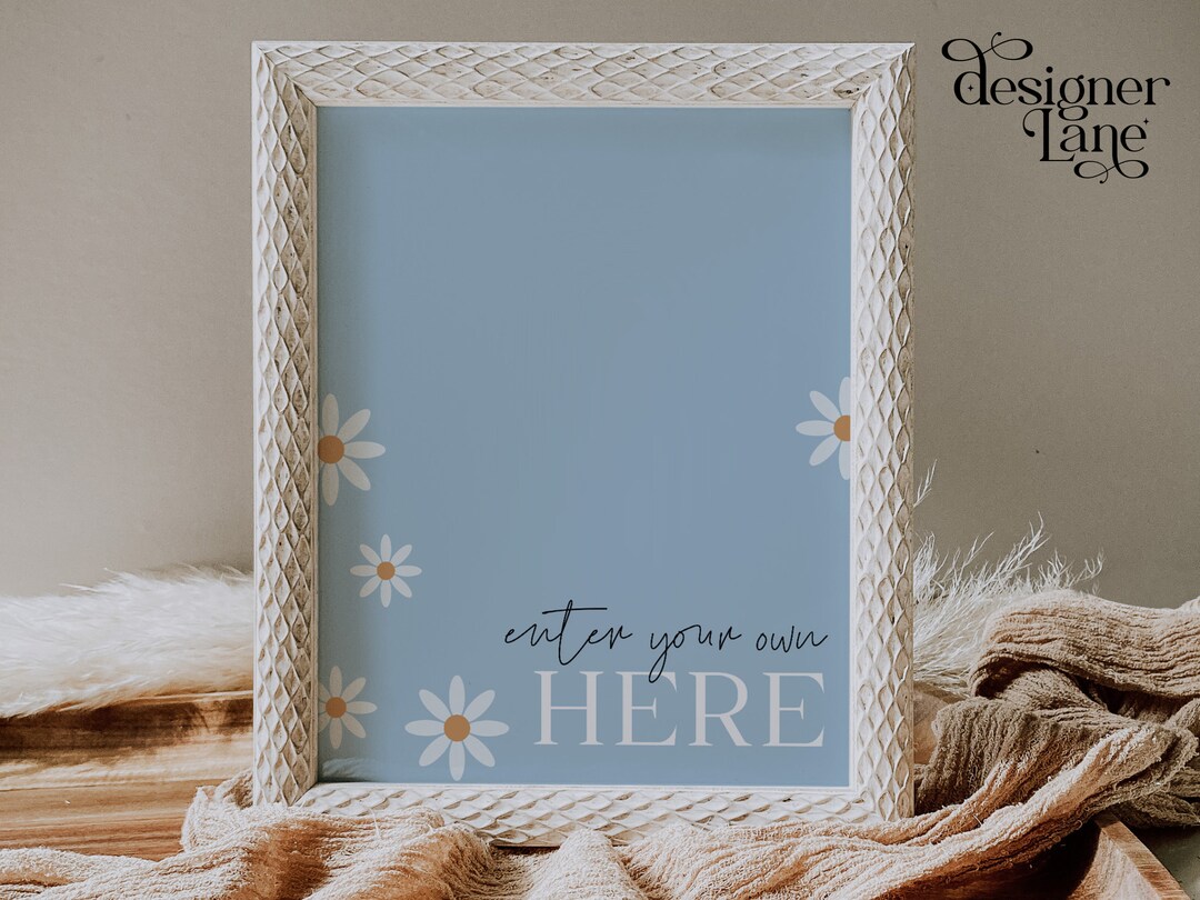 Daisy Birthday Custom Sign | Blue Daisy Theme Party Signs | Instant ...