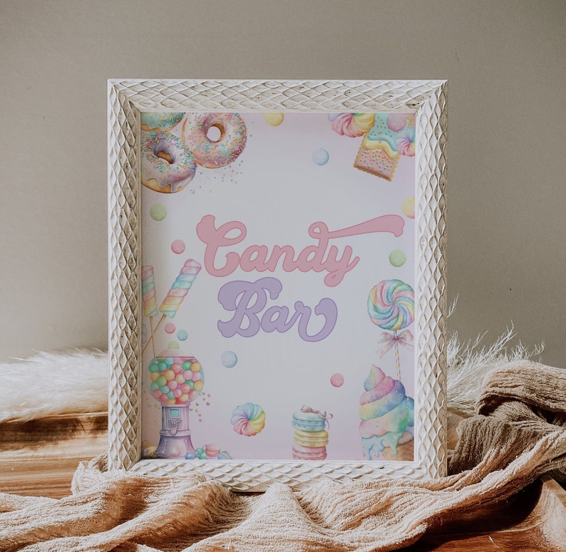 Candy Bar Custom Sign Template | Sweet Dessert Buffet Table | Fully ...