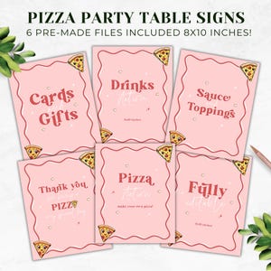 Custom Pizza Birthday Party Sign Template | Digital Download | Retro ...