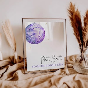 Photo Booth Disco Sign Template | in My Birthday Era Party | Purple ...