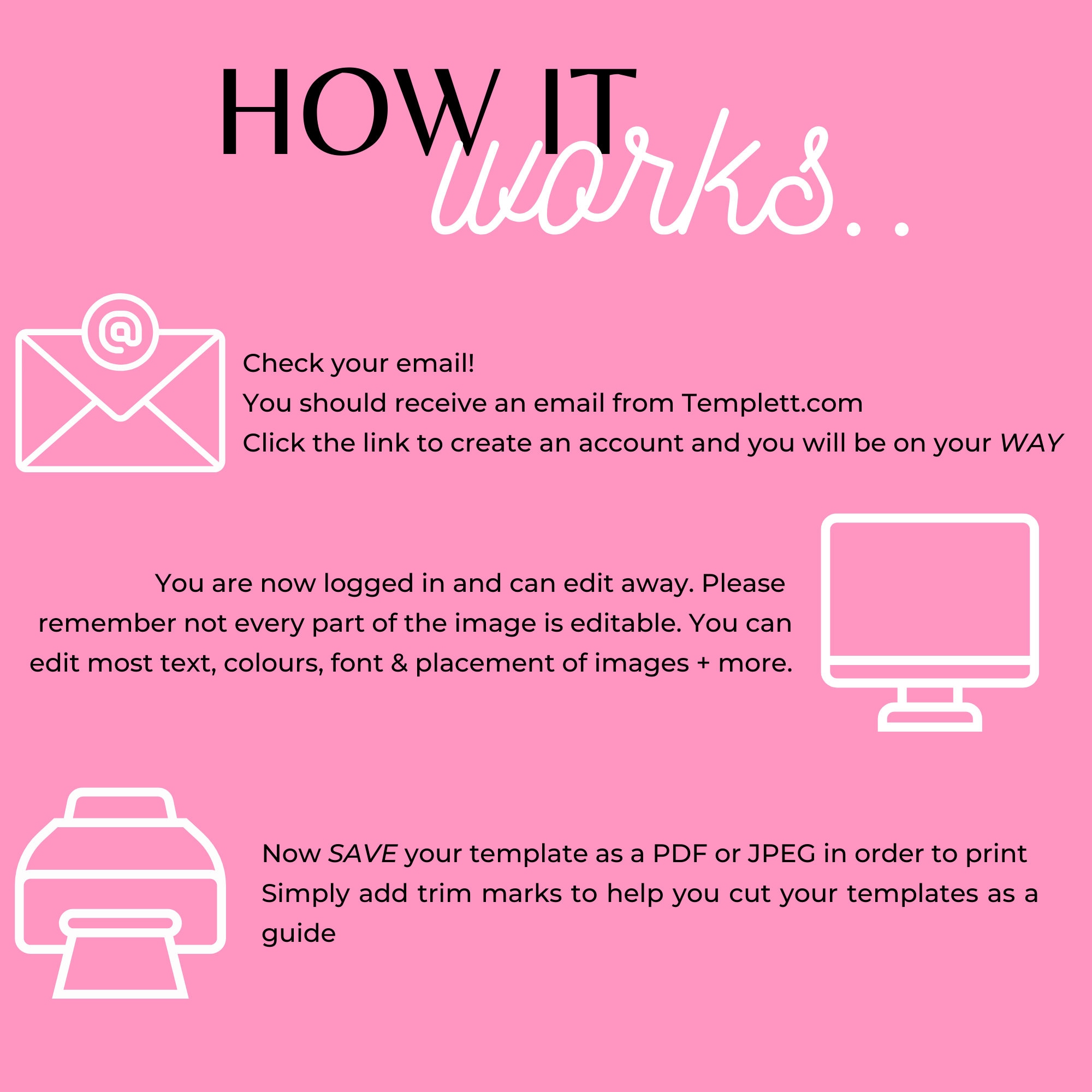 Fully Editable Custom Sign Template Pink Retro Birthday Theme Printable ...