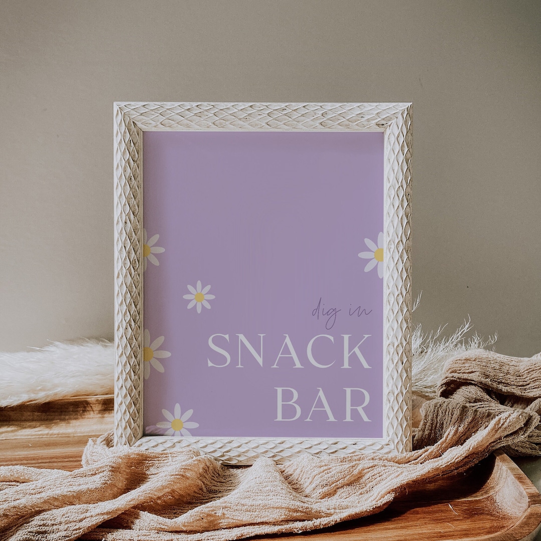 Plantilla de letrero Daisy Snack Bar / Letreros de fiesta ...