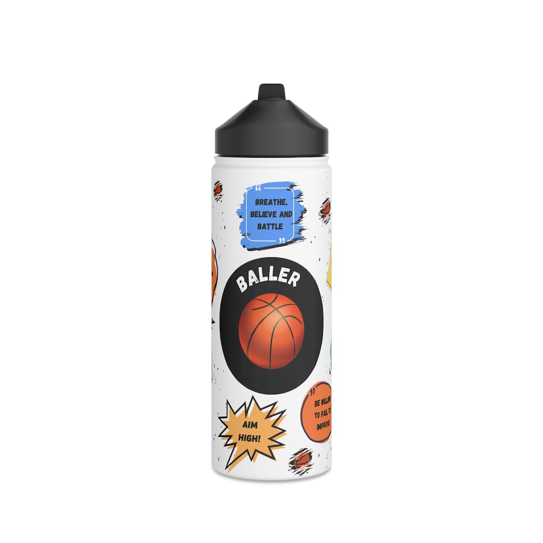 Basketball Stainless Steel Water Bottle - Etsy