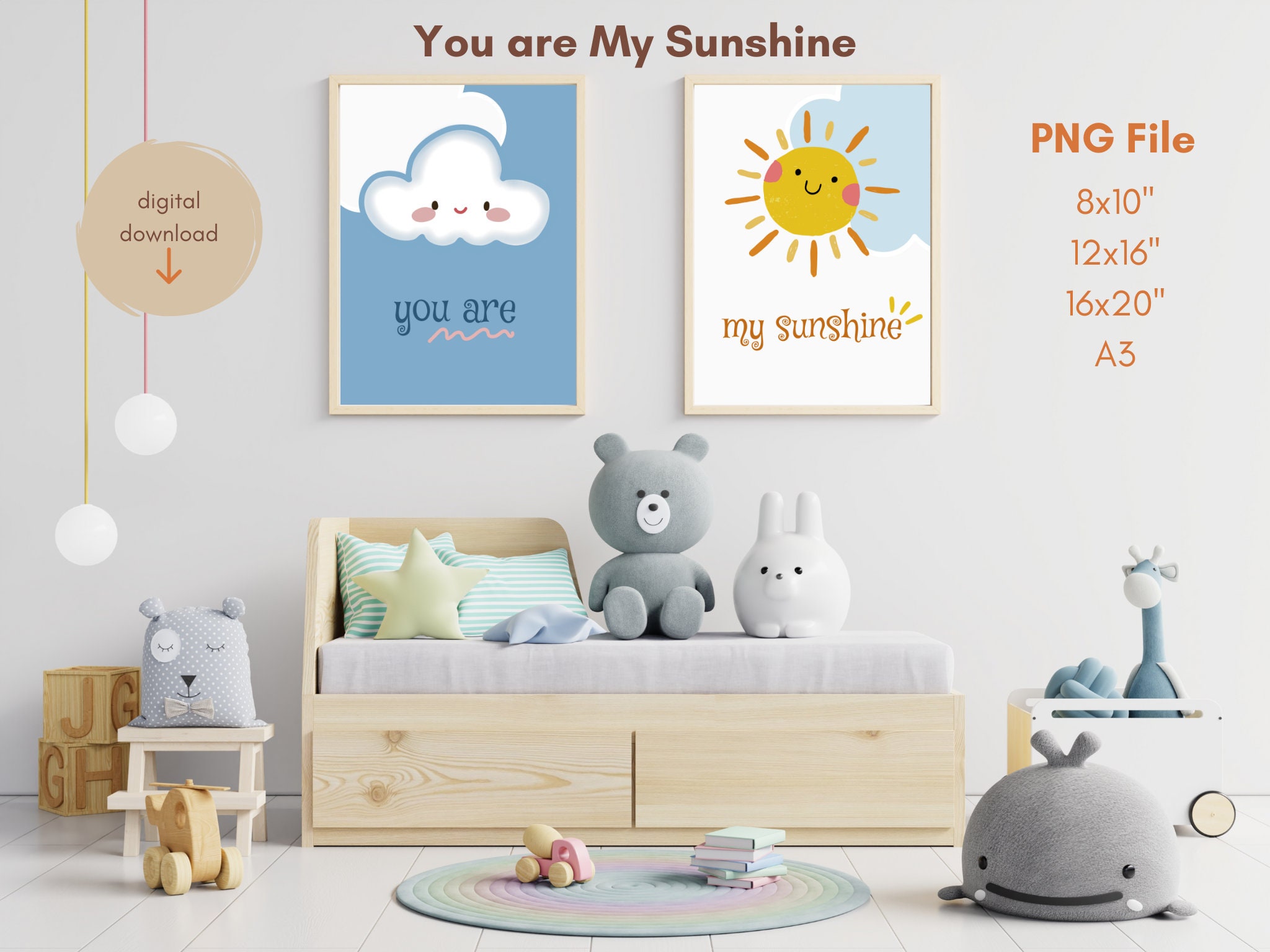 You Are My Sunshine | Kids Poster | Kids Room Decorations | Printable ...