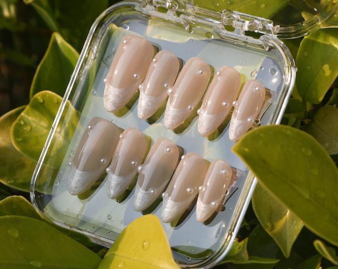 Shell Thread Press on Nails | Wedding Nails | Thread Shell Nails ...