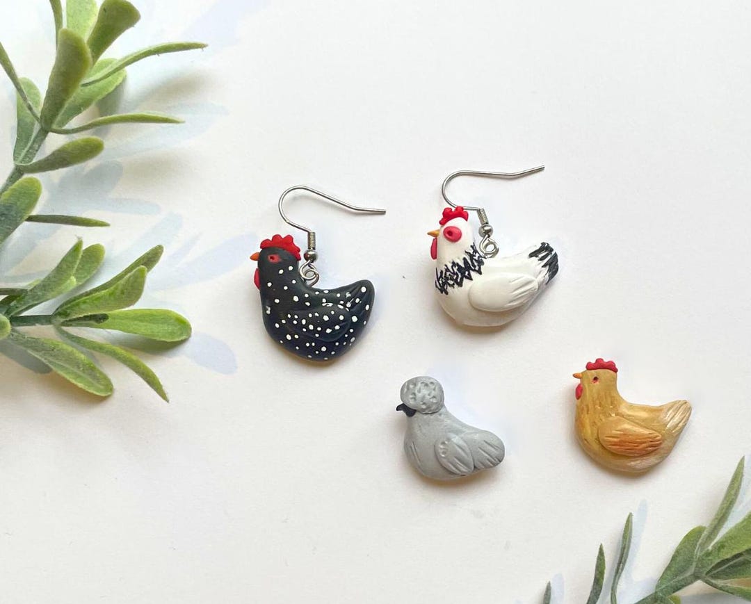 Chicken Breeds Polymer Clay Handmade Earrings - Studs or Hooks ...
