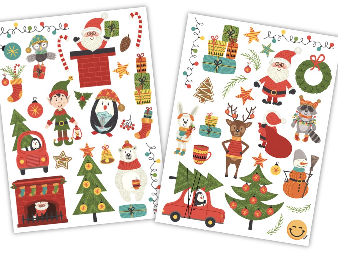 Santa & Friends Window Clings - Etsy