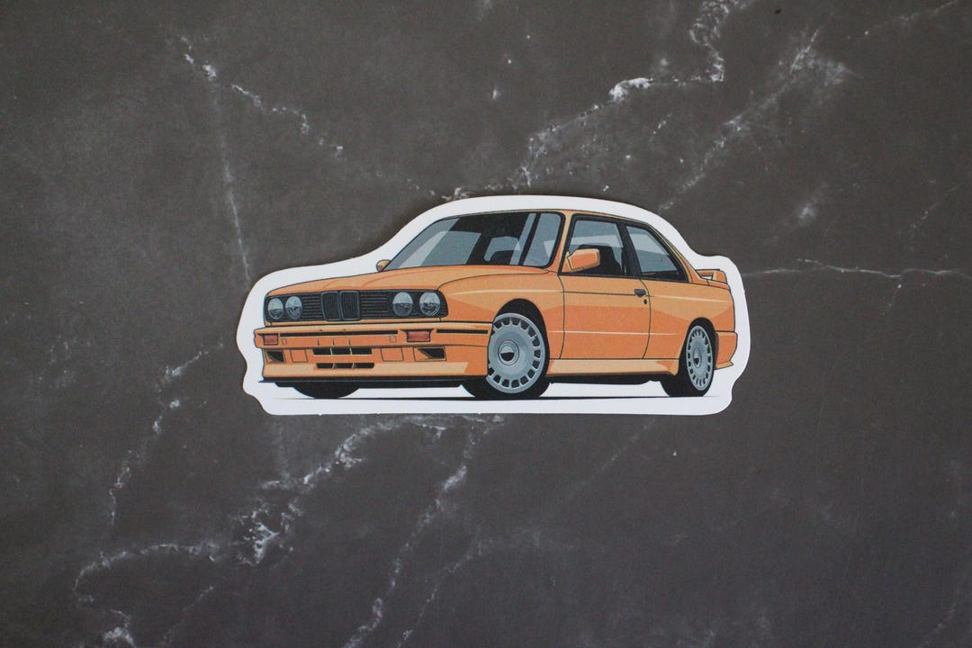 Orange 2000s BMW E30 Sticker: Waterproof JDM Racing Car Vinyl Decal - Etsy