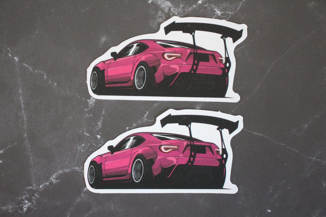 Hot Pink Toyota 86 Sticker: Waterproof Car Decal for Laptop, Water ...