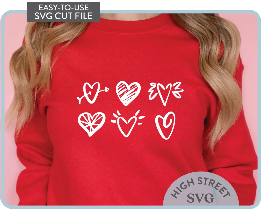 Doodle Hearts Svg Bundle Hearts Svg Files for Cricut - Etsy