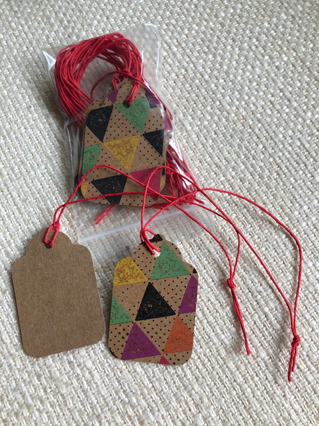 Pkg of 15 Price Tags / Gift Tags / Hang Tags, Blank Back Side, Multi ...