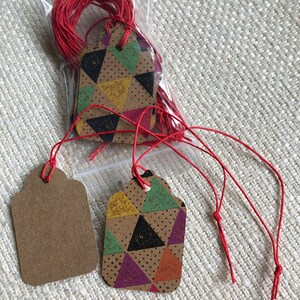 Pkg of 15 Price Tags / Gift Tags / Hang Tags, Blank Back Side, Multi ...