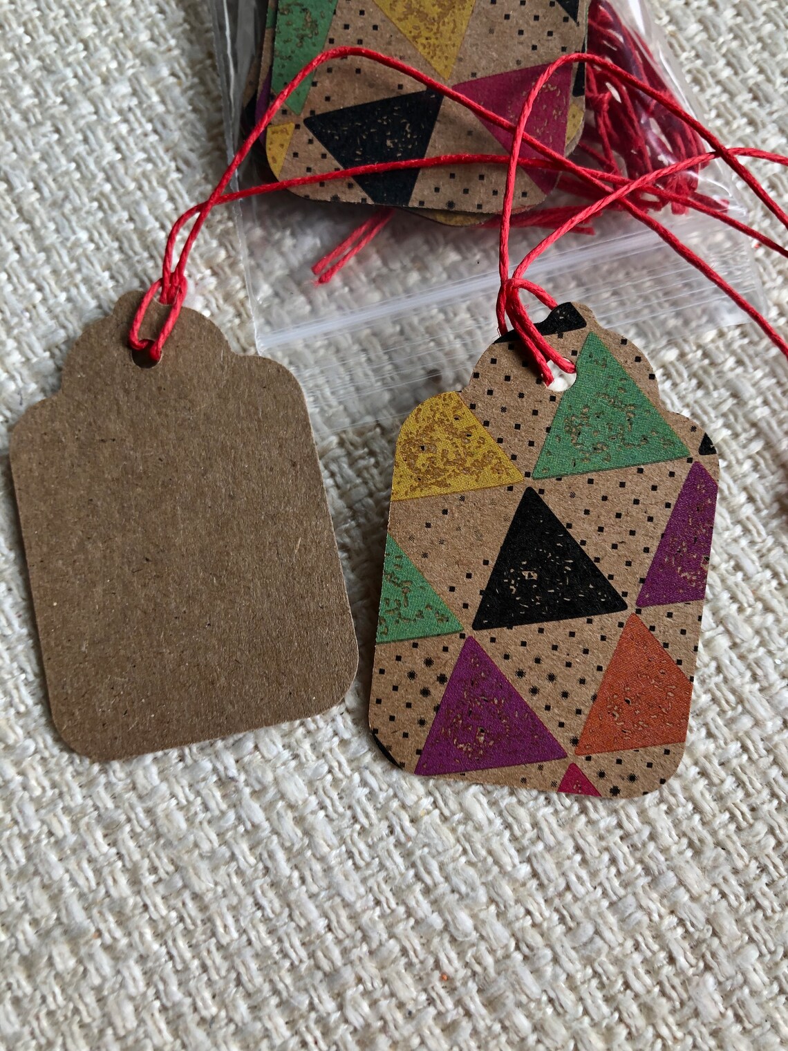 Pkg of 15 Price Tags / Gift Tags / Hang Tags, Blank Back Side, Multi ...