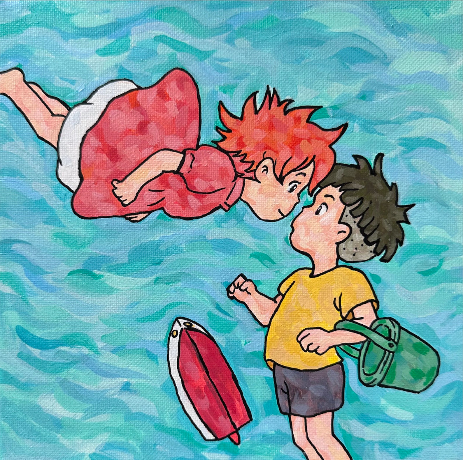 Studio Ghibli Ponyo Painting - Etsy