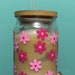Pink Daisy Glass Cup, Mini Daisy Cup, Summer Glass Cup, Can Glass Cup ...