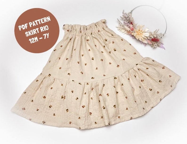SKIRT RIO Pdf Sewing Pattern Skirt Paperbag Babies Girls - Etsy