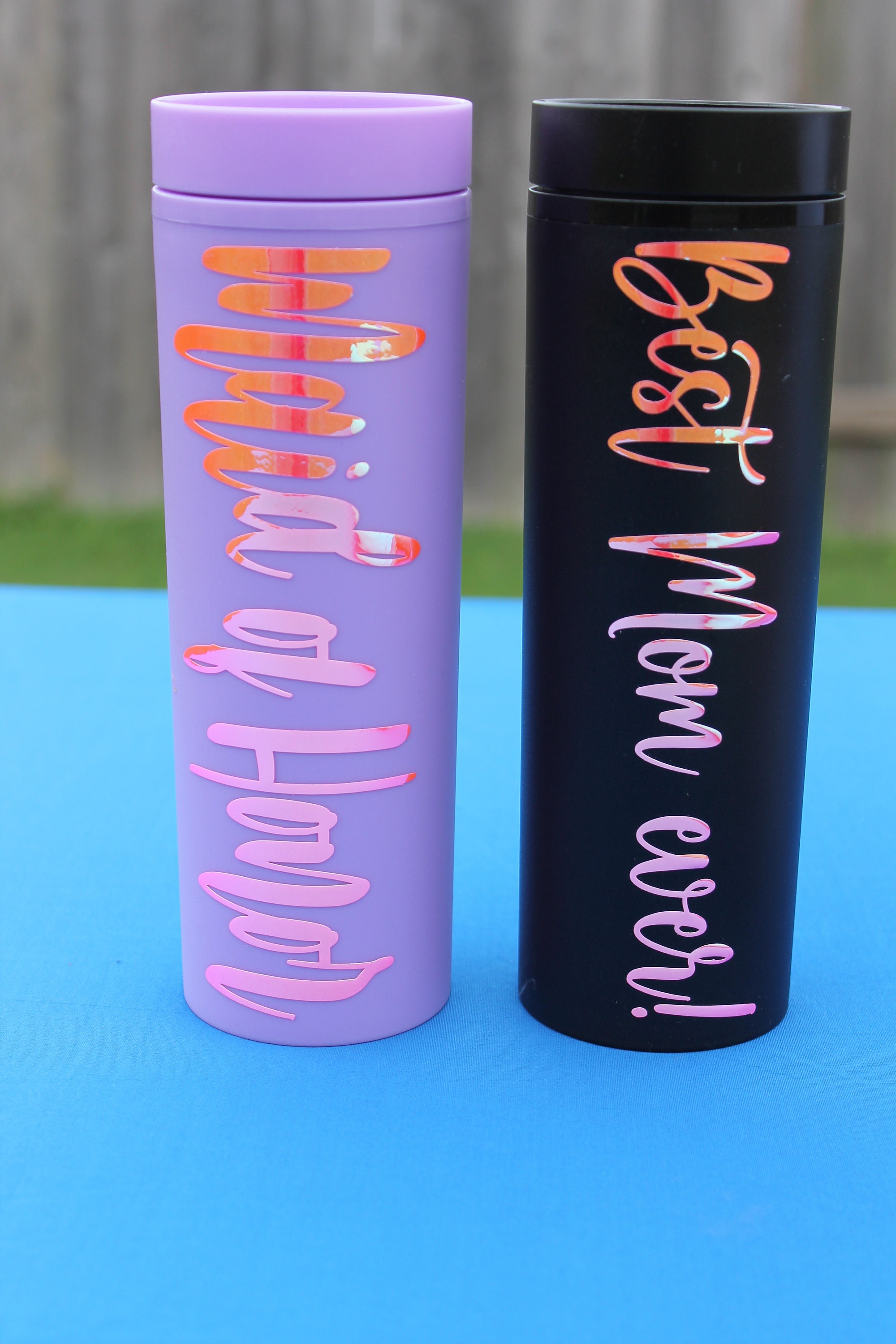 Custom Name Tumbler, Colorful Skinny Tumblers Cups Matte Pastel Colored ...