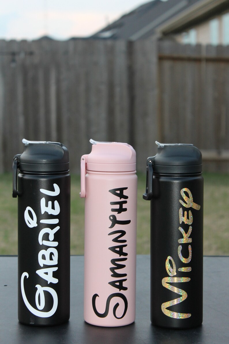 Personalized Name Water Bottle, 24oz Stainless Steel Sipper - Etsy