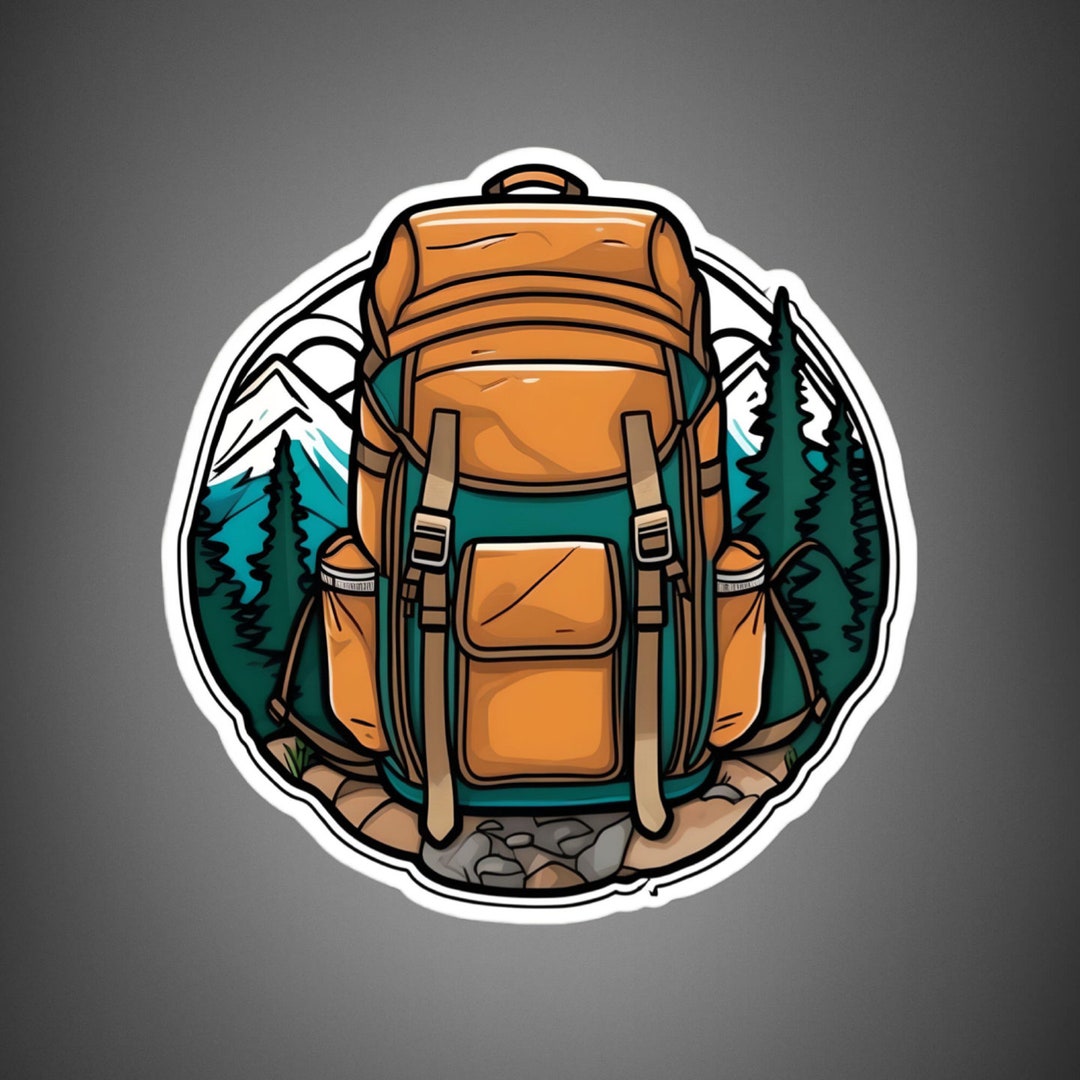 Explore & Pack Backpack Sticker Outdoor Adventure Vinyl Decal, Hiking ...