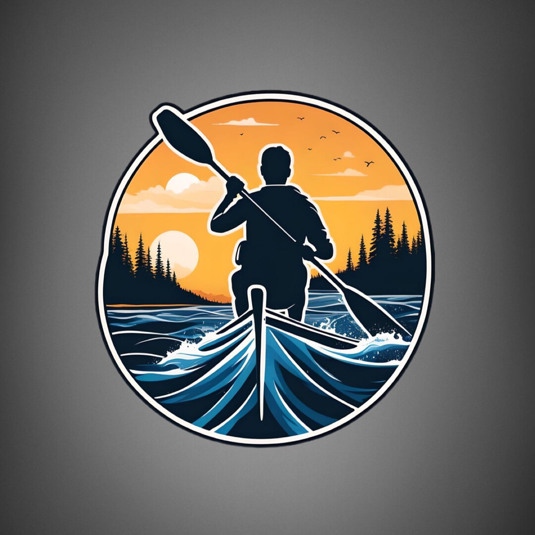 Kayak Adventure Vinyl Sticker Canoeing Decal, Outdoor Water Sports ...